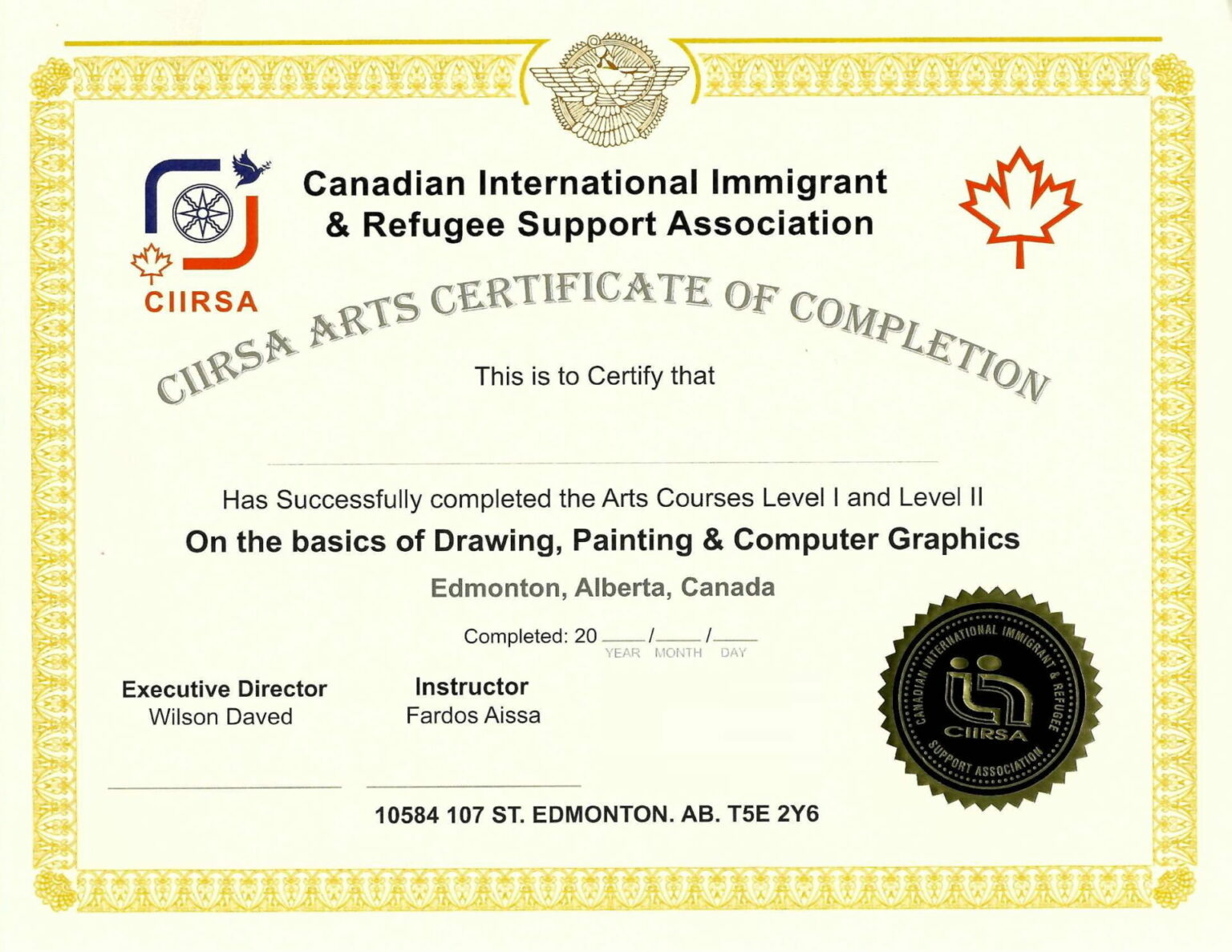 Art School – Canadian International Immigrant & Refugee Support Association